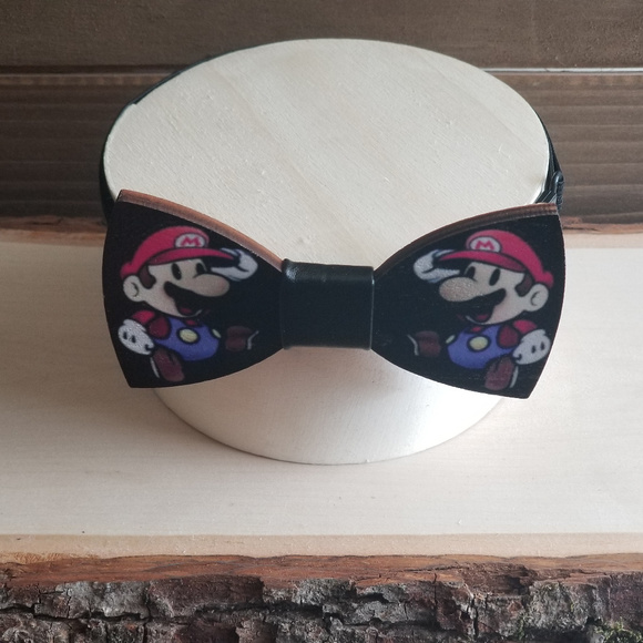 thewoodenbowtie.com | Accessories | Mens Kids Wood Super Mario Bow Tie ...